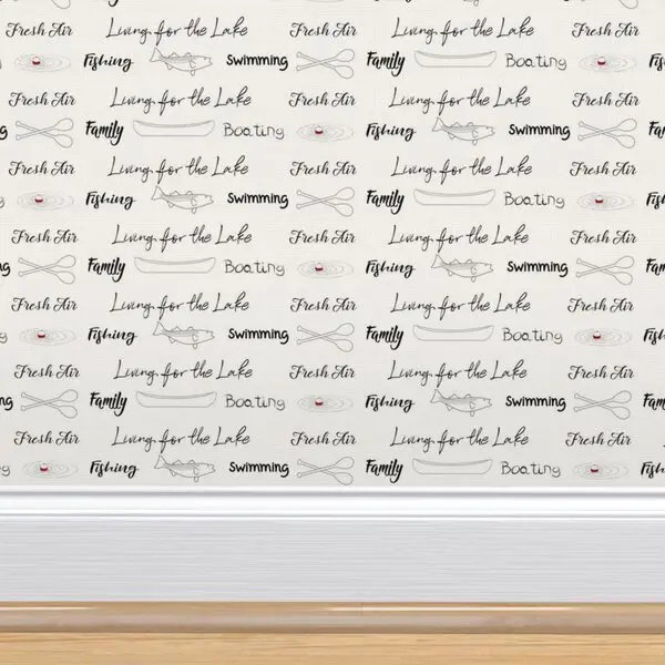 Spoonflower Days On The Lake 100% Natural Sisal Grasscloth Wallcovering