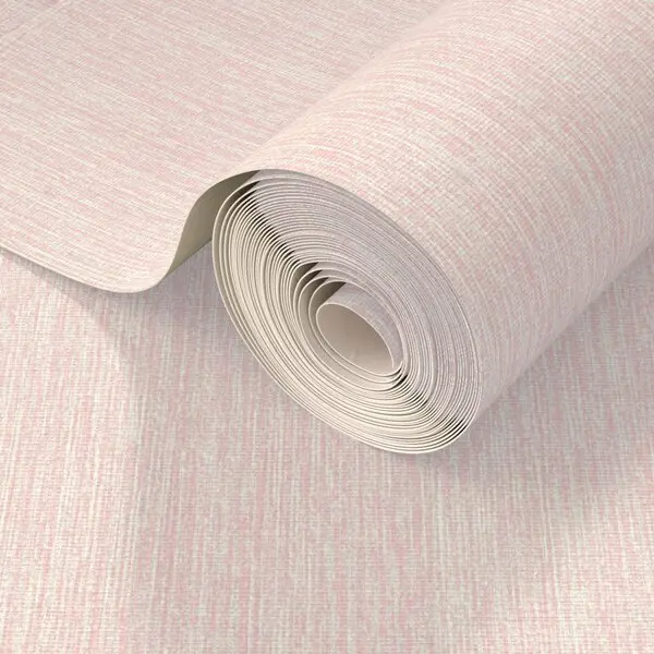 Spoonflower Solid Plain Light Candy With Texture Fresh 100% Natural Sisal Grasscloth Wallcovering - Pink