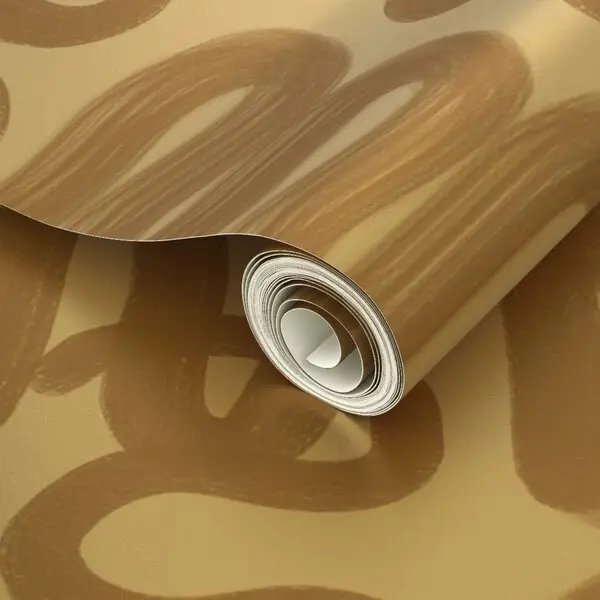 Spoonflower Cream Graffiti Squiggle 100% Natural Sisal Grasscloth Wallcovering