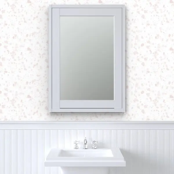 Spoonflower Splat In Single Pink Custom Pre-pasted Wallpaper - White,gray