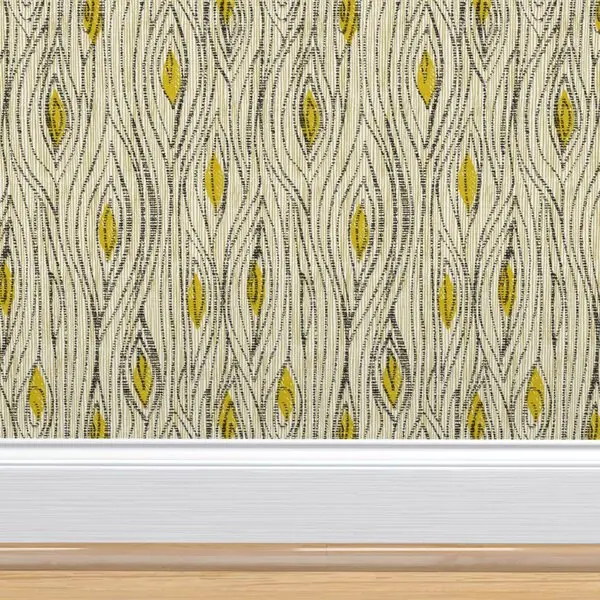 Spoonflower Wood Bois Panelling Grain Mustard 100% Natural Sisal Grasscloth Wallcovering