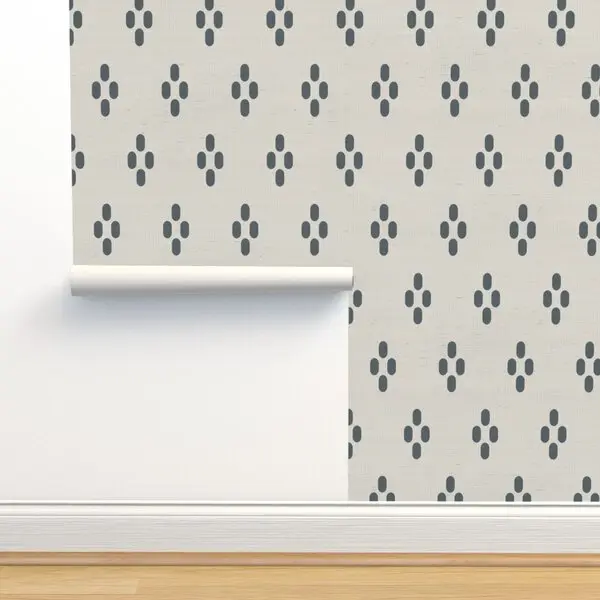 Spoonflower Stella Dot Slate 100% Natural Sisal Grasscloth Wallcovering