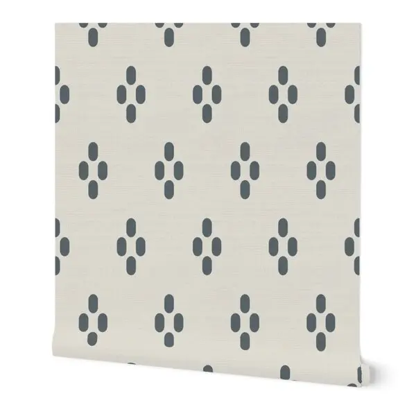 Spoonflower Stella Dot Slate 100% Natural Sisal Grasscloth Wallcovering