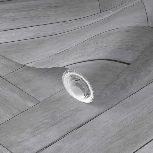 Spoonflower Light Herringbone Woodgrain Look Rustic Custom Pre-pasted Wallpaper