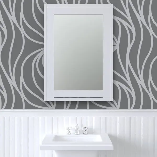 Spoonflower Post Modern Waves Progressive Contemporary New Custom Removable Wallpaper