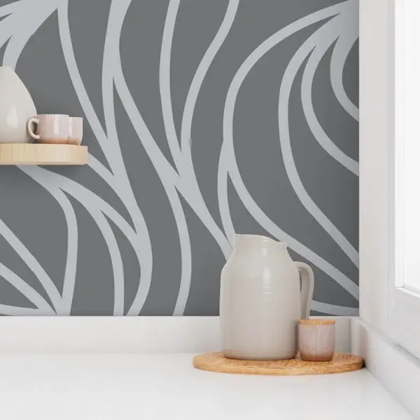 Spoonflower Post Modern Waves Progressive Contemporary New Custom Removable Wallpaper