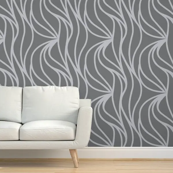 Spoonflower Post Modern Waves Progressive Contemporary New Custom Removable Wallpaper
