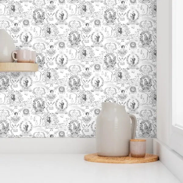 Spoonflower Star Science Teacher Scientists Atom Custom Pre-pasted Wallpaper