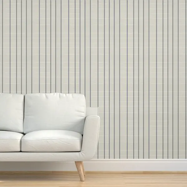Spoonflower Summer Stripes 100% Natural Sisal Grasscloth Wallcovering