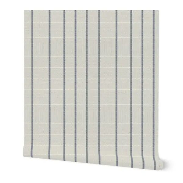 Spoonflower Summer Stripes 100% Natural Sisal Grasscloth Wallcovering