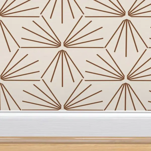 Spoonflower Sun Tile Dark Rust 100% Natural Sisal Grasscloth Wallcovering