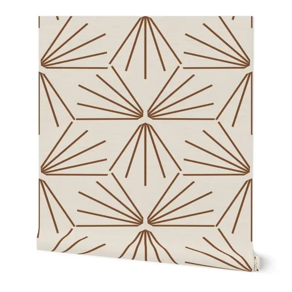 Spoonflower Sun Tile Dark Rust 100% Natural Sisal Grasscloth Wallcovering