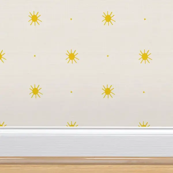 Spoonflower Suns Pink Yellow 100% Natural Sisal Grasscloth Wallcovering