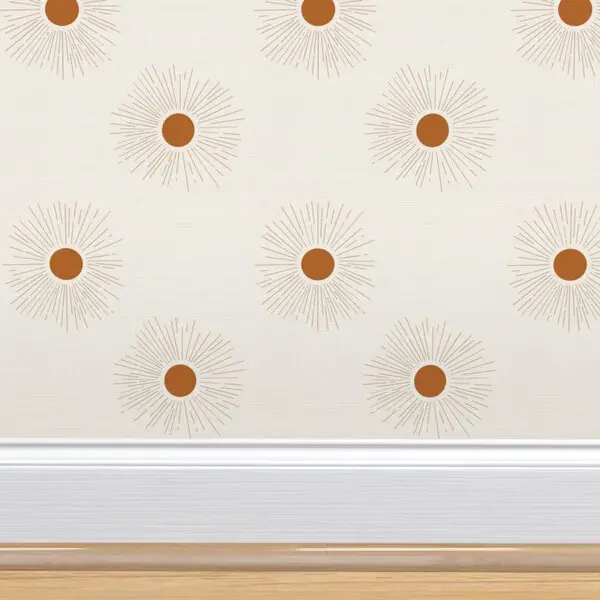 Spoonflower Sun Burst Medium 100% Natural Sisal Grasscloth Wallcovering