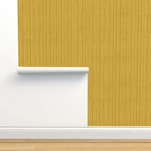 Spoonflower Golden Vertical Stripe Pattern 100% Natural Sisal Grasscloth Wallcovering