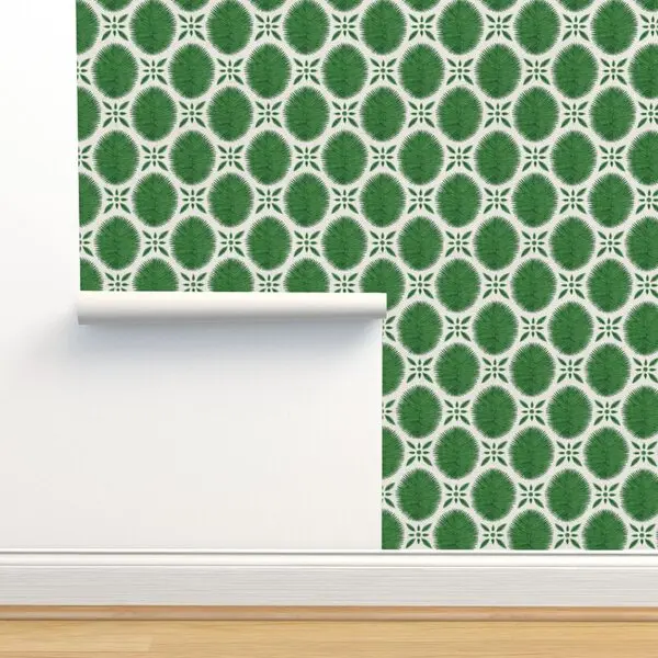 Spoonflower Leaf 100% Natural Sisal Grasscloth Wallcovering