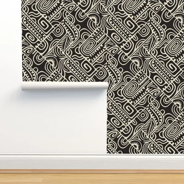 Spoonflower Tapa Moderne 1c Large 100% Natural Sisal Grasscloth Wallcovering