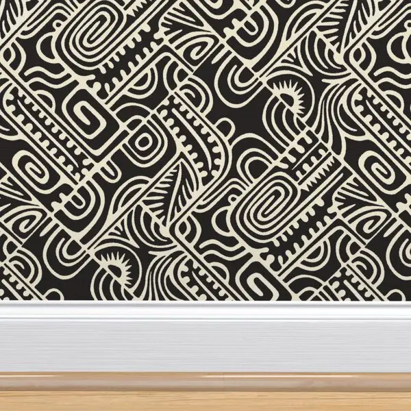 Spoonflower Tapa Moderne 1c Large 100% Natural Sisal Grasscloth Wallcovering