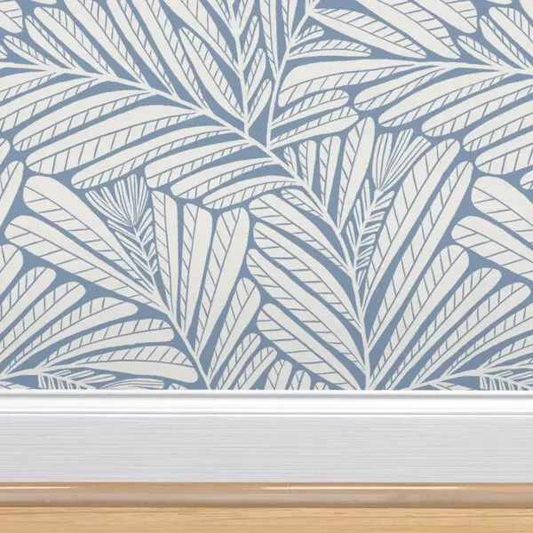 Spoonflower Irene Blue 100% Natural Sisal Grasscloth Wallcovering
