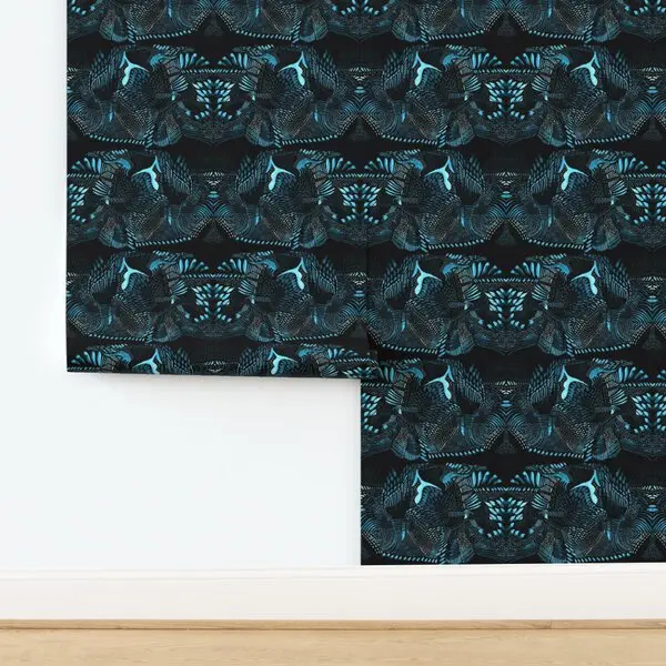 Spoonflower Watercolor Wave Mystical Custom Removable Wallpaper