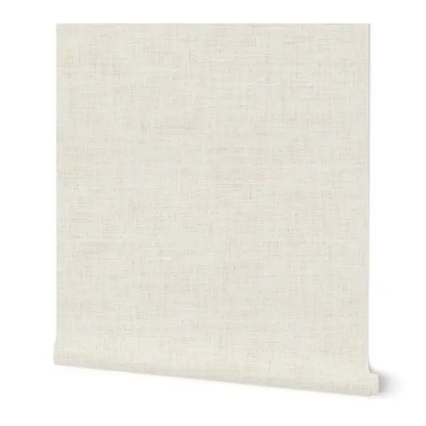 Spoonflower Eggshell 100% Natural Sisal Grasscloth Wallcovering - Ivory