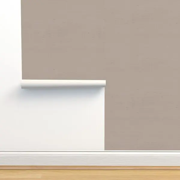 Spoonflower Indecision: Powdery Taupe Solid 100% Natural Sisal Grasscloth Wallcovering - Brown