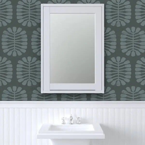 Spoonflower Nature Grey Moody Seed Custom Pre-pasted Wallpaper