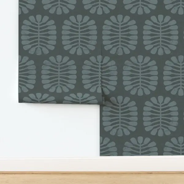 Spoonflower Nature Grey Moody Seed Custom Pre-pasted Wallpaper