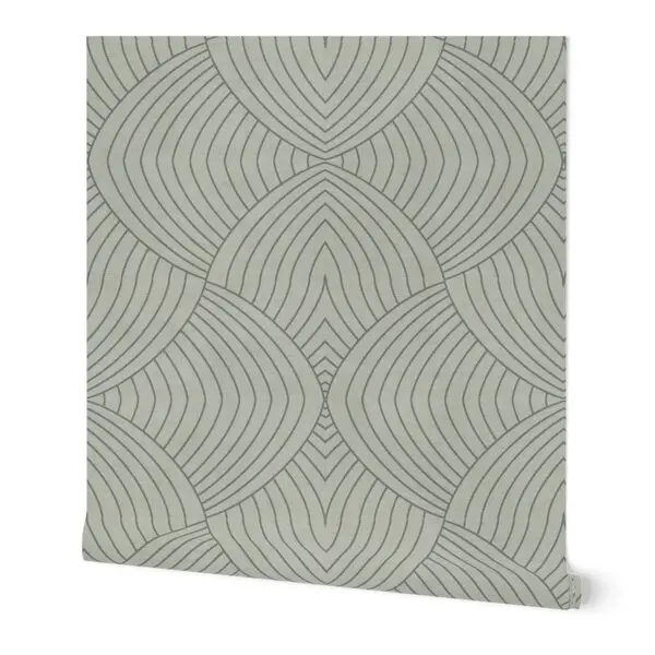 Spoonflower Eileen Blue 100% Natural Sisal Grasscloth Wallcovering - Beige,blue
