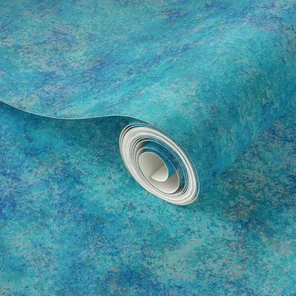 Spoonflower Indian River Textiles Abstract Weathered Metal Custom Removable Wallpaper - Blue