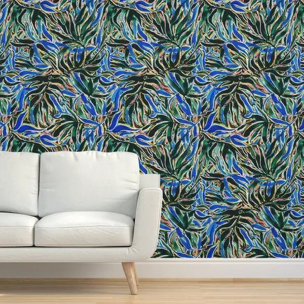 Spoonflower Drama Queen Medium Small Scale 100% Natural Sisal Grasscloth Wallcovering