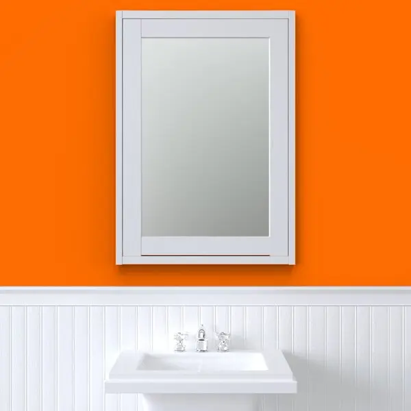 Spoonflower Plain Solid Coordinate Bright Tangerine Custom Pre-pasted Wallpaper - Orange