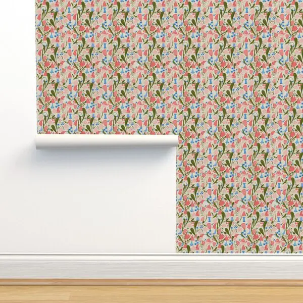Spoonflower Gnome's Garden Small Scale 100% Natural Sisal Grasscloth Wallcovering