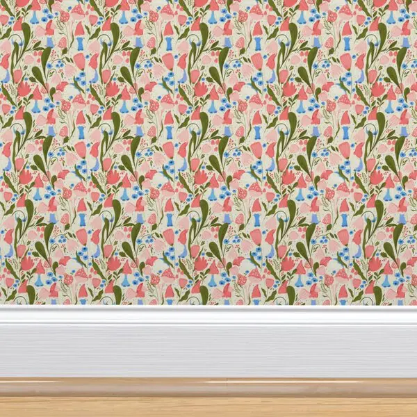 Spoonflower Gnome's Garden Small Scale 100% Natural Sisal Grasscloth Wallcovering