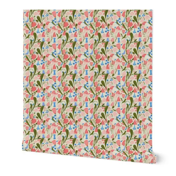 Spoonflower Gnome's Garden Small Scale 100% Natural Sisal Grasscloth Wallcovering