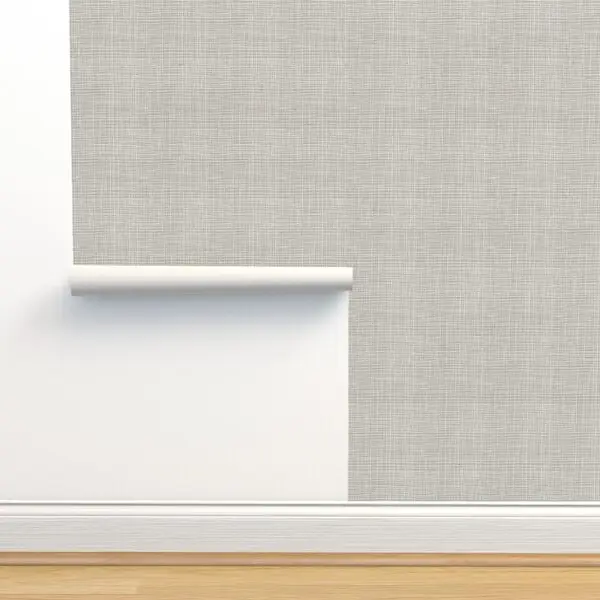 Spoonflower Grey Small Scale 100% Natural Sisal Grasscloth Wallcovering