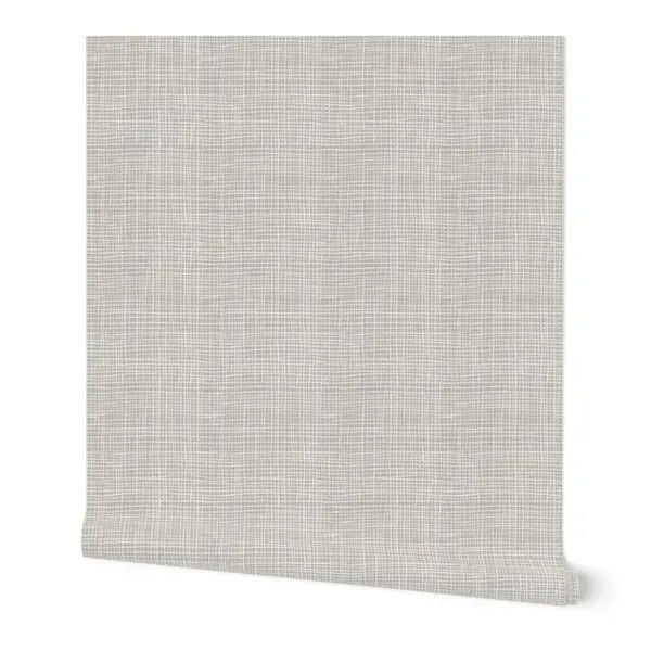 Spoonflower Grey Small Scale 100% Natural Sisal Grasscloth Wallcovering