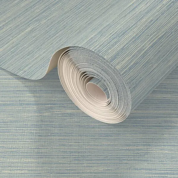 Spoonflower Cream 100% Natural Sisal Grasscloth Wallcovering - Blue