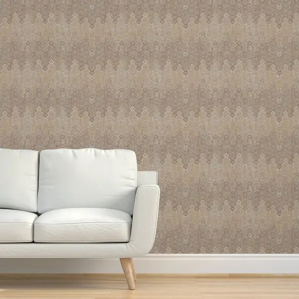 Spoonflower Threshold Champagne 100% Natural Sisal Grasscloth Wallcovering