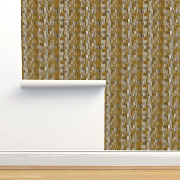 Spoonflower Eyespy Honey 100% Natural Sisal Grasscloth Wallcovering