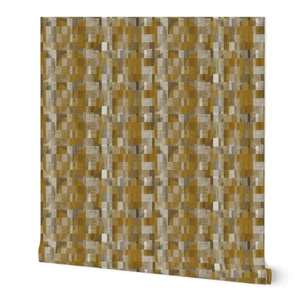 Spoonflower Eyespy Honey 100% Natural Sisal Grasscloth Wallcovering