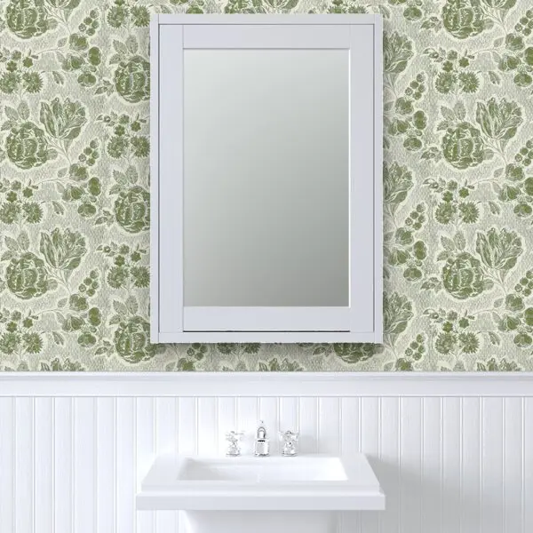 Spoonflower Damasse Bayard 1d Large Custom Pre-pasted Wallpaper