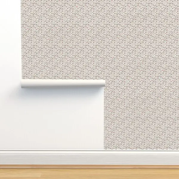 Spoonflower Diversity Boobs Small White 100% Natural Sisal Grasscloth Wallcovering - White,gray