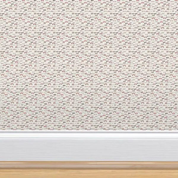 Spoonflower Diversity Boobs Small White 100% Natural Sisal Grasscloth Wallcovering - White,gray