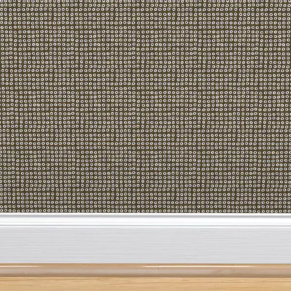 Spoonflower Batik Dots Loops Brown 100% Natural Sisal Grasscloth Wallcovering