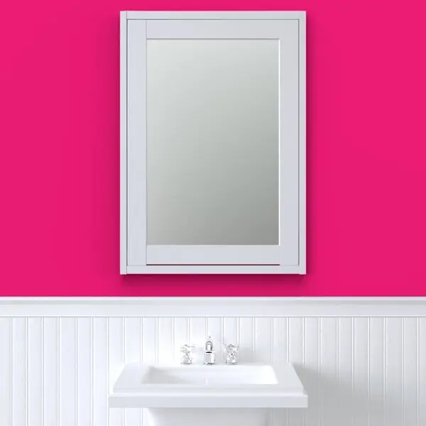 Spoonflower Hot Solid Pik Custom Pre-pasted Wallpaper - Pink