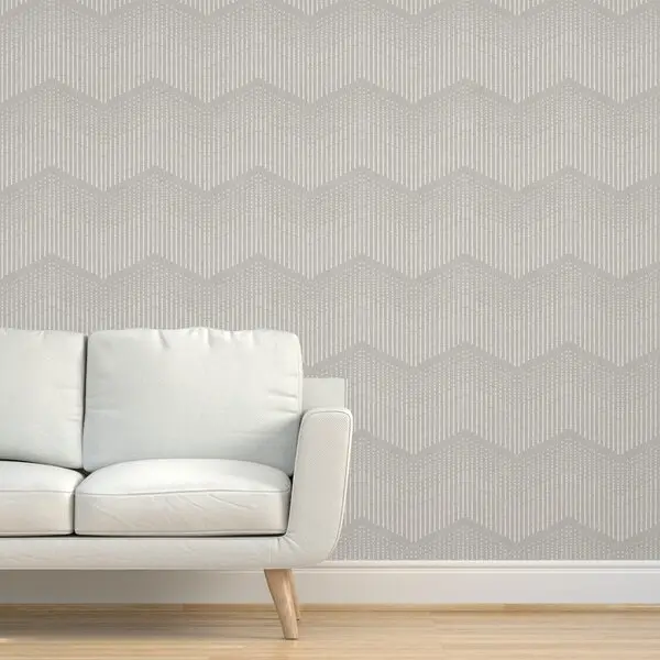 Spoonflower Arcadia Rain Smoke Grey 100% Natural Sisal Grasscloth Wallcovering
