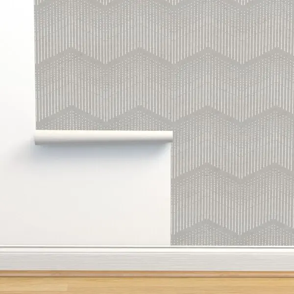 Spoonflower Arcadia Rain Smoke Grey 100% Natural Sisal Grasscloth Wallcovering