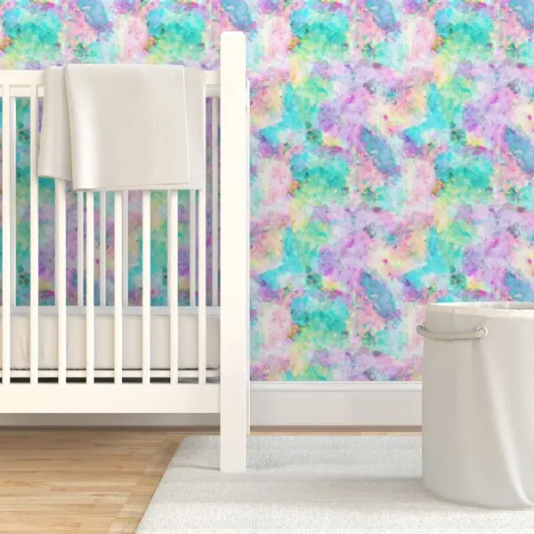 Spoonflower Abstract Soft Watercolor Paint Splatter Custom Removable Wallpaper
