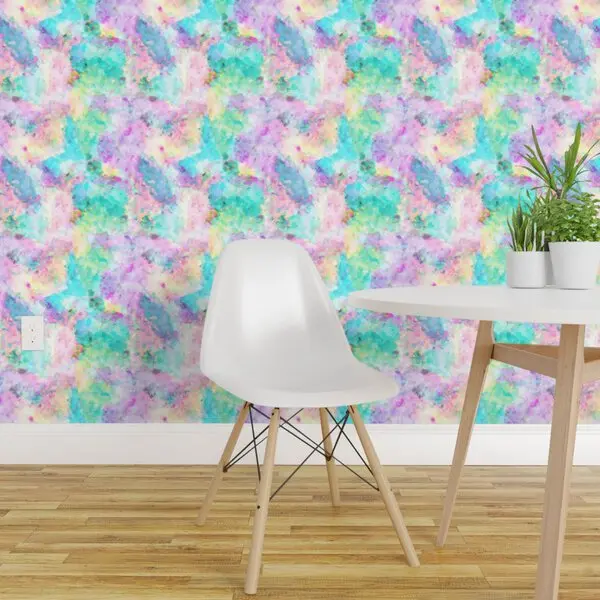 Spoonflower Abstract Soft Watercolor Paint Splatter Custom Removable Wallpaper